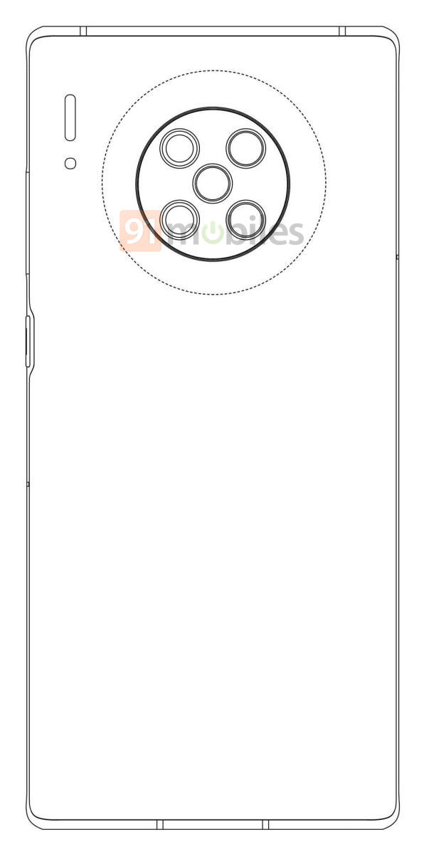 Huawei Mate 40 Pro design patents reveal 5 cameras on the rear - Gizmochina