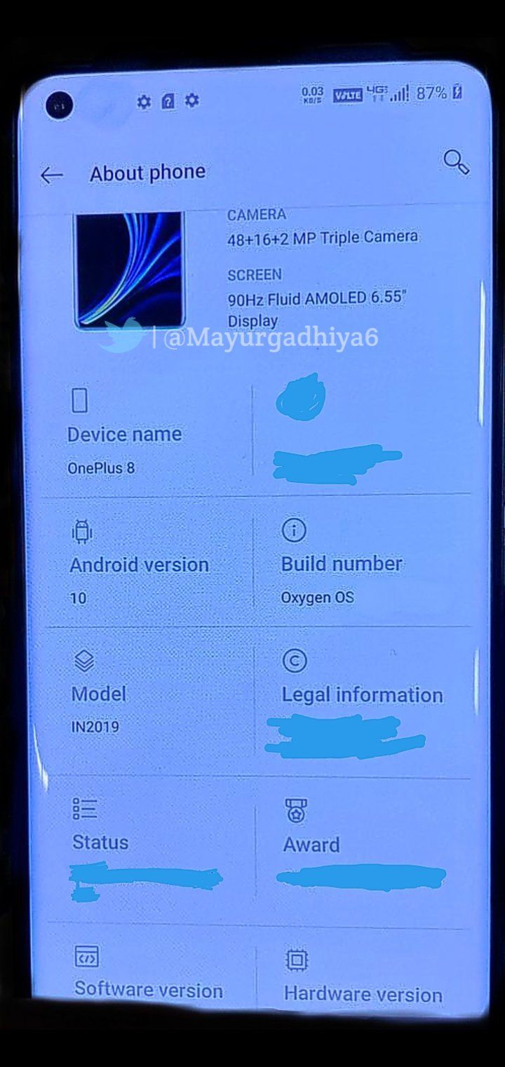 OnePlus 8 Pro key specifications leaked; Alleged OnePlus 8 appears in ...