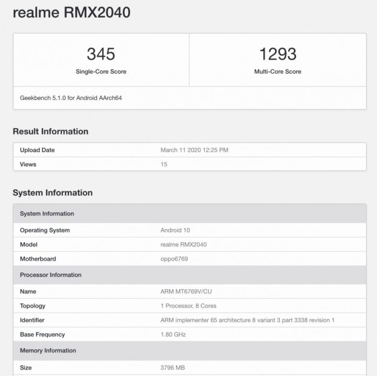 Realme 6i, RMX2063 Geekbench listings appear to reveal key specs ...