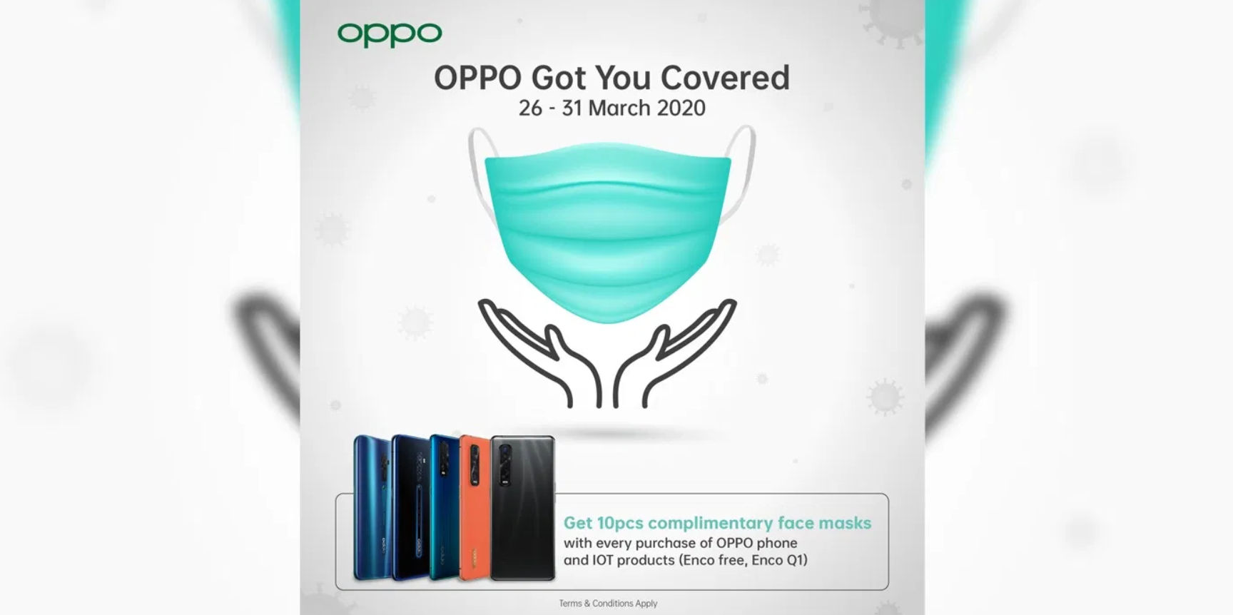 OPPO Malaysia offers free Face Masks with select purchases - Gizmochina