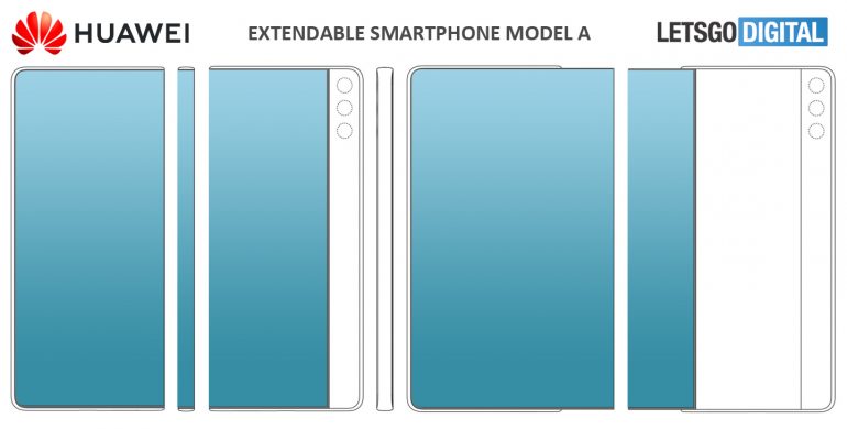 Huawei files patent for an extendable smartphone design - Gizmochina