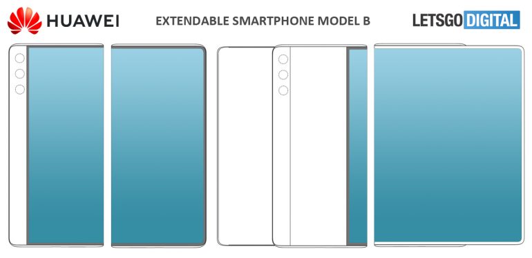 Huawei files patent for an extendable smartphone design - Gizmochina