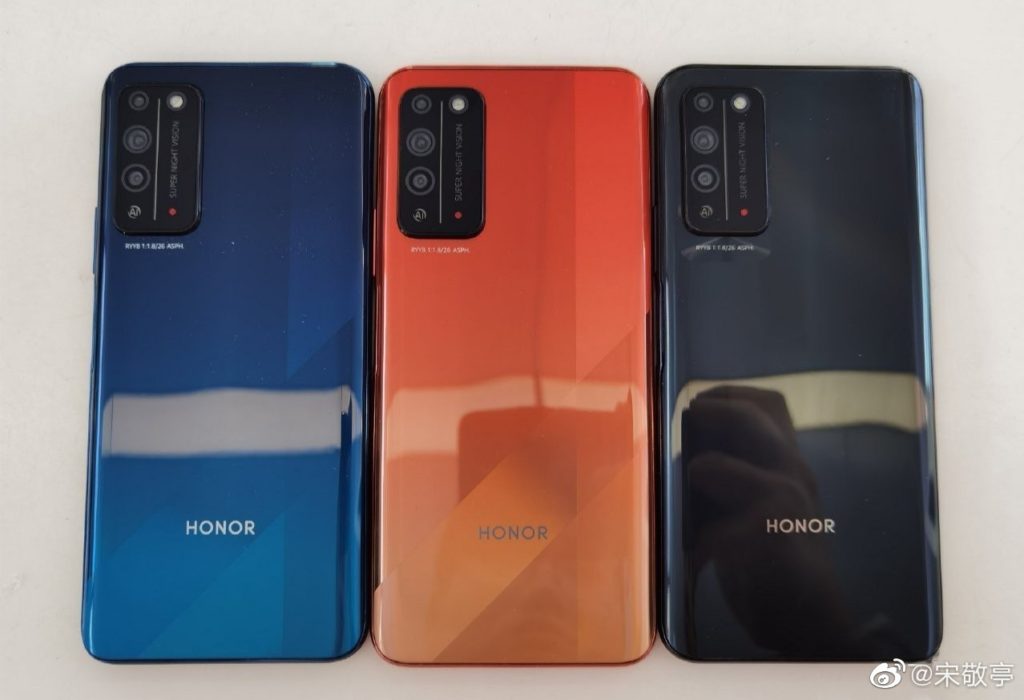 Honor X10 live photos show the phone in three colorways - Gizmochina