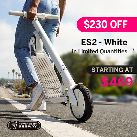 Ninebot KickScooter ES2 Folding e-Scooter (White) launched on Indiegogo ...