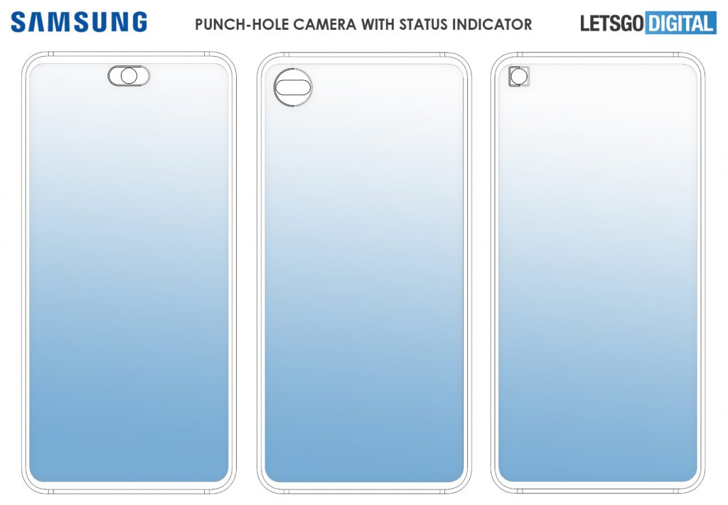 Samsung patents a smartphone with a status indicator on a punch hole ...