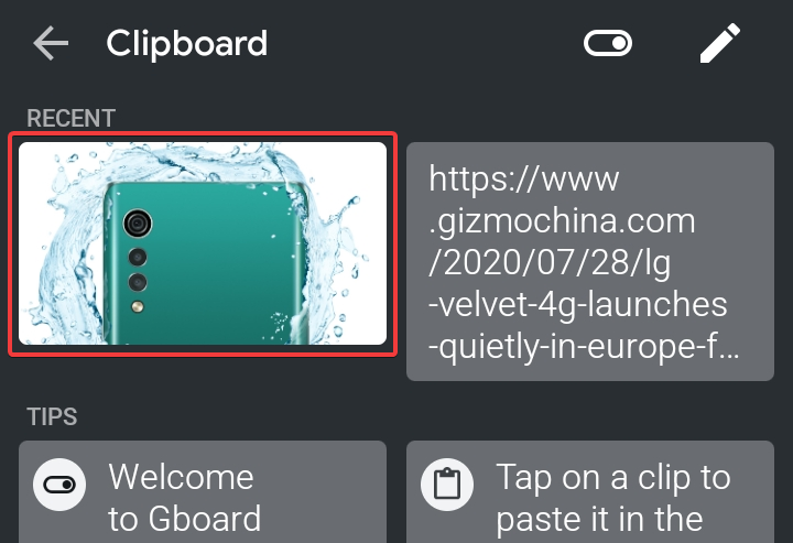 GBoard's built-in clipboard now supports images - Gizmochina