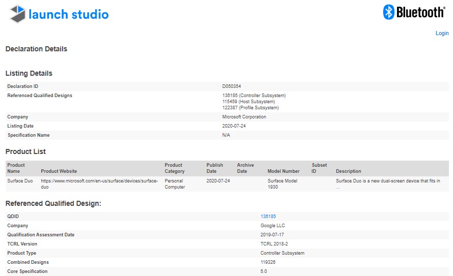 Microsoft Surface Duo receives Bluetooth SIG certification - Gizmochina