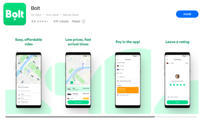 Huawei adds European Uber rival Bolt to its AppGallery - Gizmochina