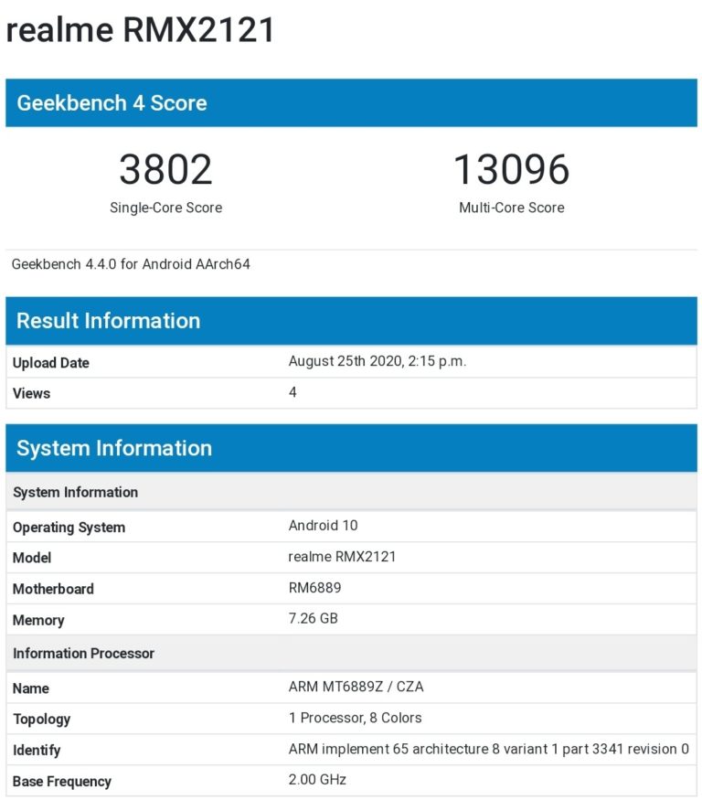 Realme X7 Pro spotted with Dimensity 1000+ at Geekbench - Gizmochina