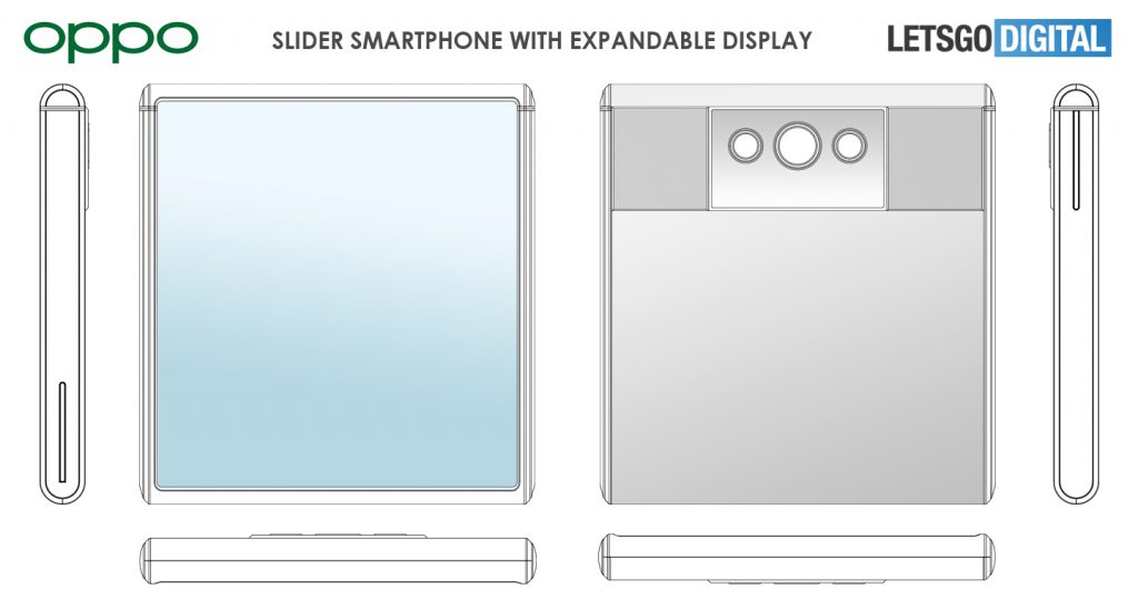 Oppo patents a slider smartphone with an Expandable display - Gizmochina