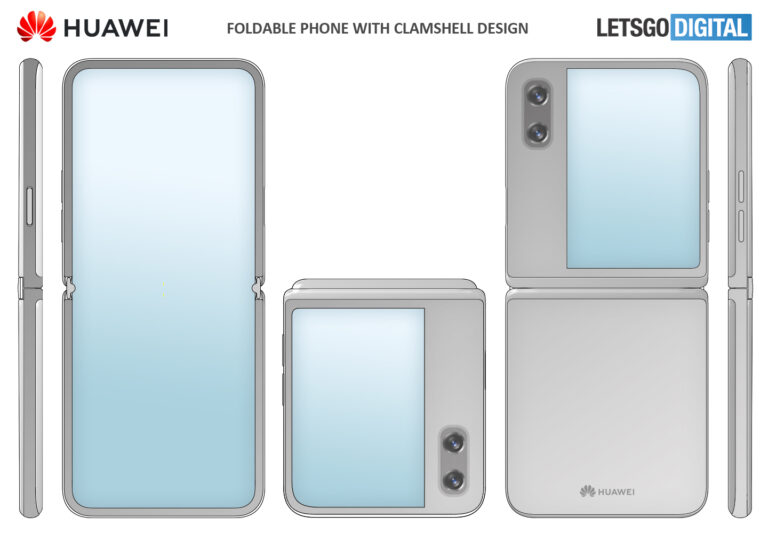 Huawei patents a clamshell foldable smartphone design with a larger ...