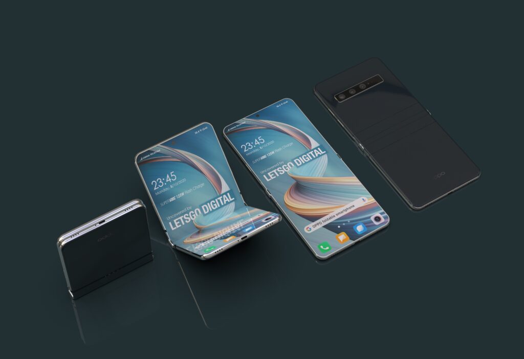 OPPO files a utility patent for clamshell foldable smartphone hinge ...