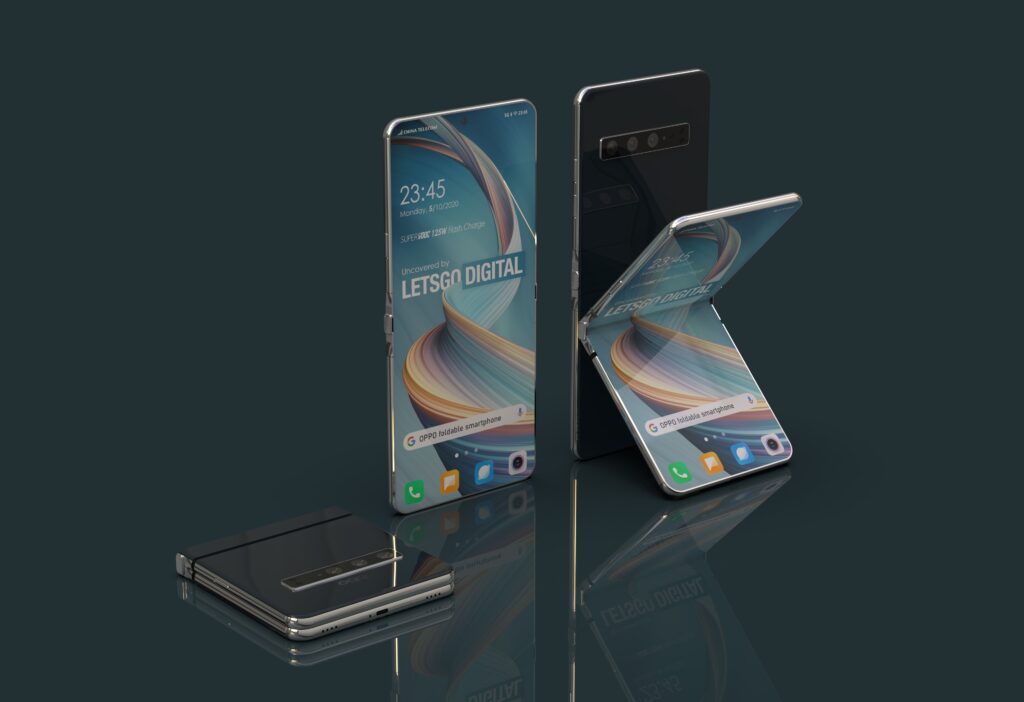 OPPO files a utility patent for clamshell foldable smartphone hinge ...