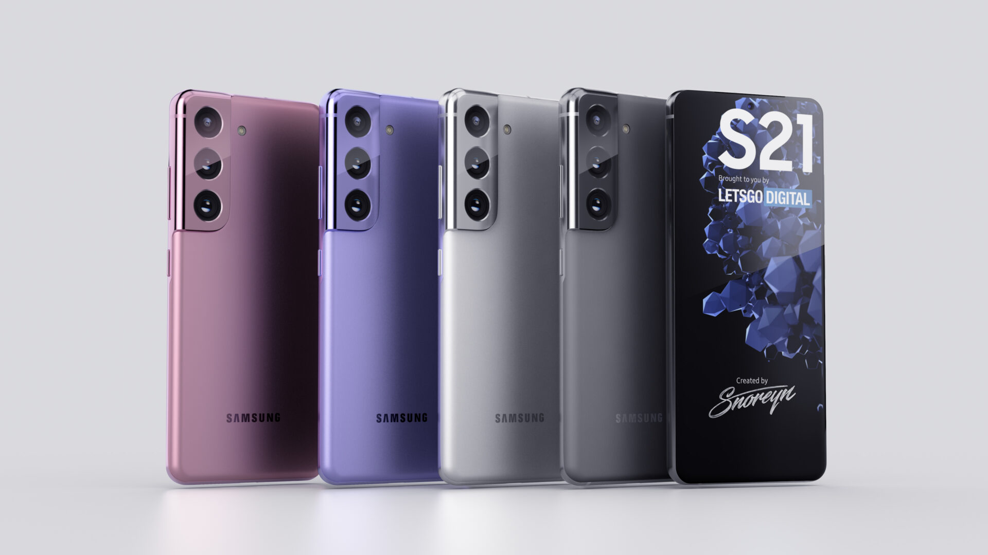 High-quality Galaxy S21 series renders expose the phones in all colors ...