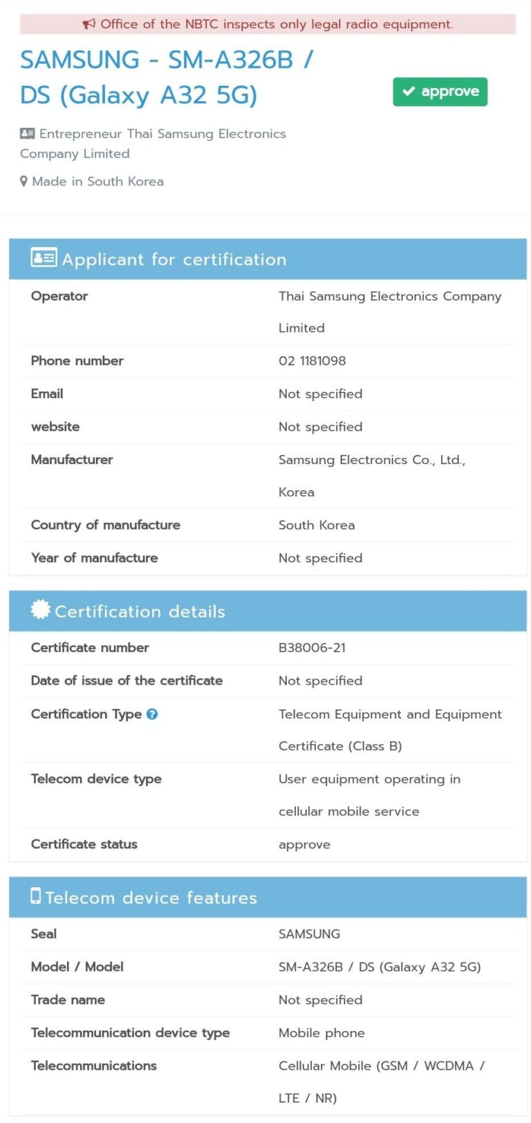 Samsung Galaxy A32 5G bags yet another certification, January launch ...