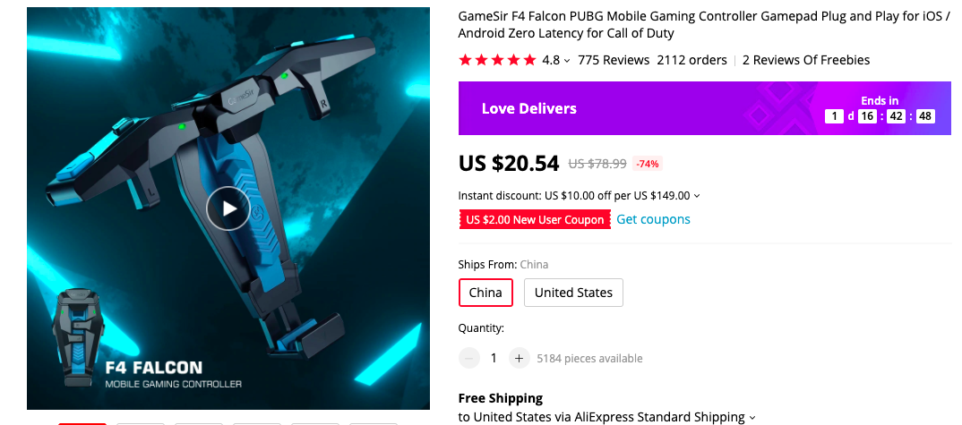 Deal: Grab F4 Falcon Mobile Gaming Controller for $20.54 - Gizmochina