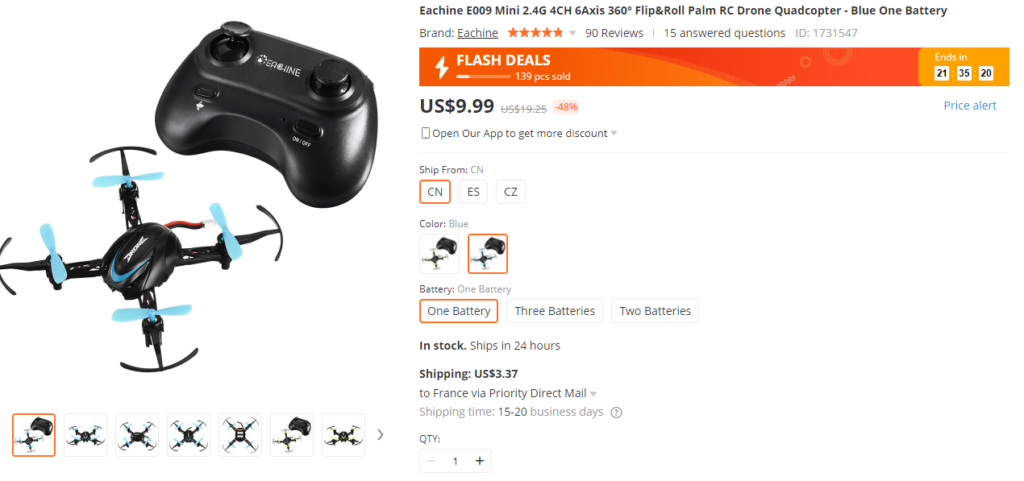 Flash Sale: Eachine E009 Mini Drone for $9.99 (Original Price $19) - Gizmochina