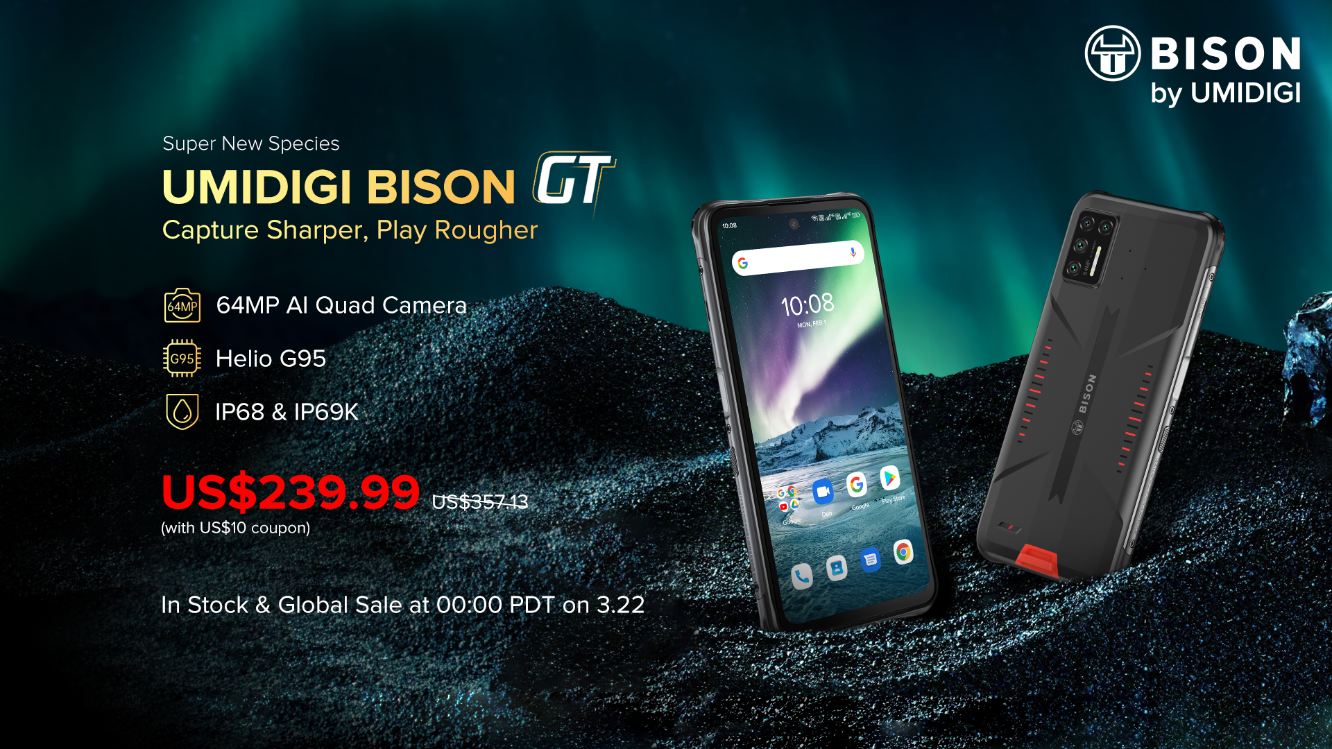 Umidigi BISON GT goes official with Helio G95, 64MP Quad camera, and ...