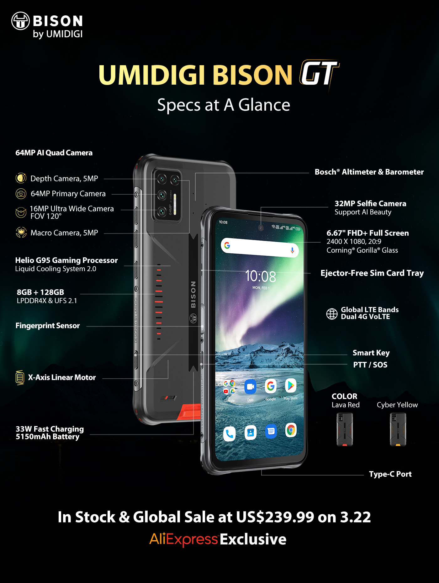 Umidigi BISON GT goes official with Helio G95, 64MP Quad camera, and ...