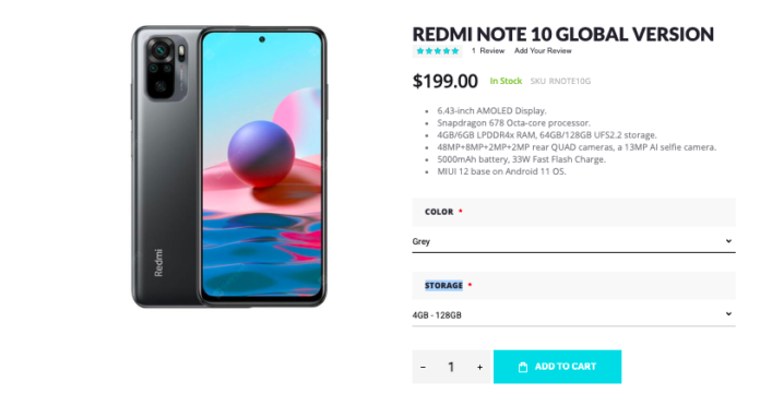 Redmi Note 10 now available at Giztop for $199 - Gizmochina
