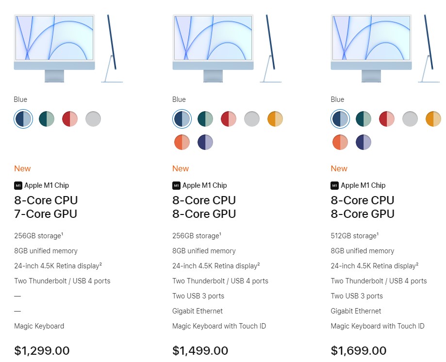 Apple's incredibly thin new iMac has an M1 chip and comes in seven ...