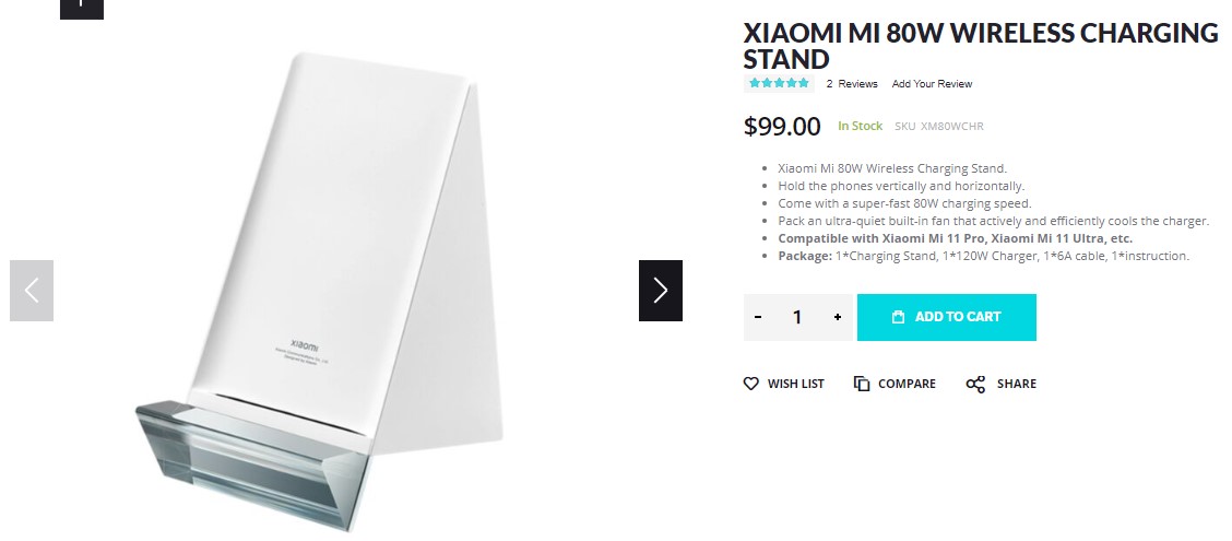 Get Xiaomi Mi 80W Wireless Charging Stand at exciting price from Giztop ...