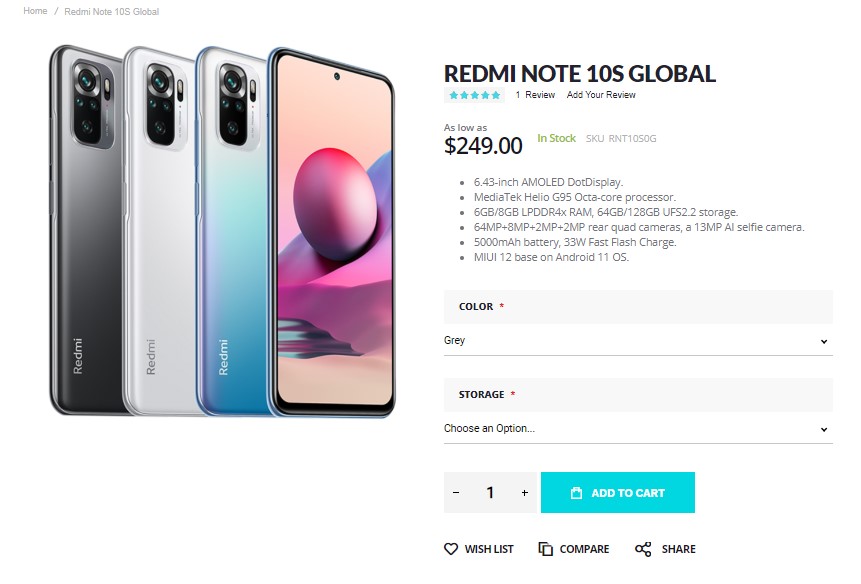 Redmi Note 10S Global now available at exciting price $249 - Gizmochina