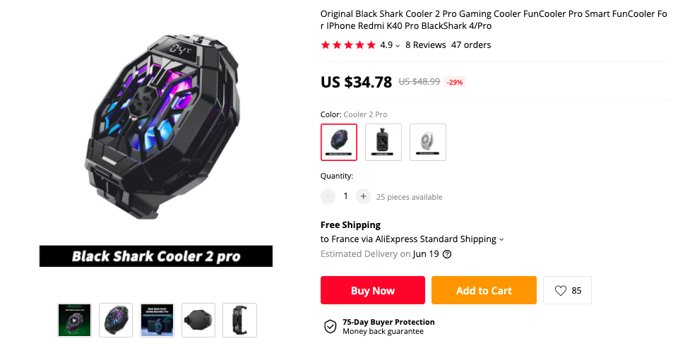Deal: Get Black Shark Cooler 2 Pro for $ 35 (Retail Price $45) - Gizmochina