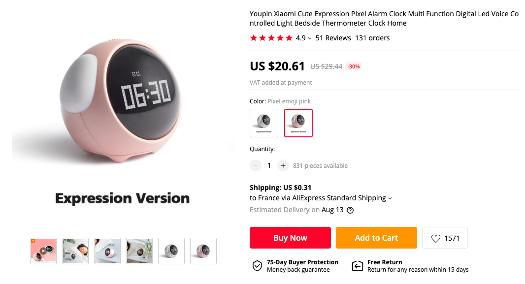 Deal: Get Youpin Cute Pixel Alarm Clock for $21 (Retail Price $35 ...
