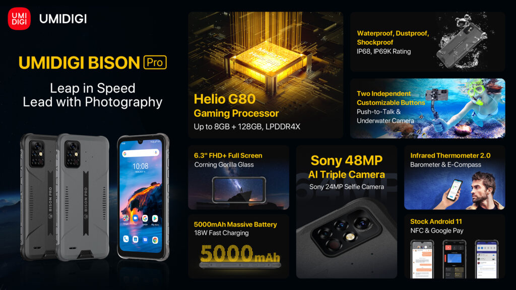 Umidigi Bison Pro rugged smartphone with Helio G80 goes official for ...