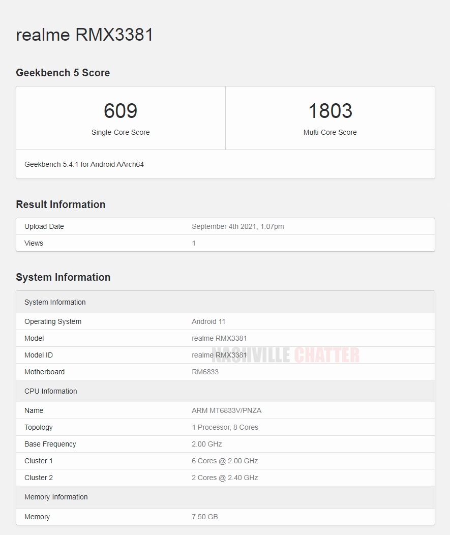 Upcoming Realme RMX3381 spotted with Dimensity 810, 8GB RAM - Gizmochina