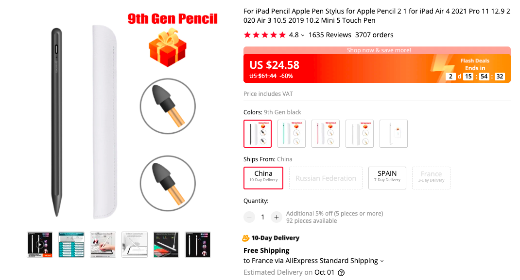 Deal: Get iPad Pencil 9 Generation for $25 (Retail Price $30) - Gizmochina