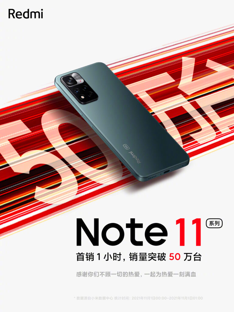 Redmi Note 11 series sold more than 500,000 units within an hour in ...