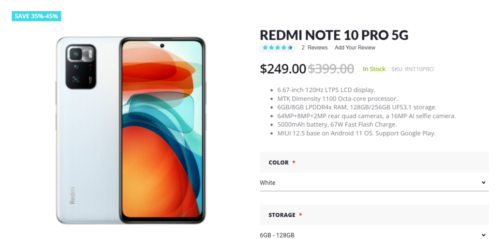 Deal: Get Redmi Note 10 Pro 5G for $249 (Retail Price $399) - Gizmochina