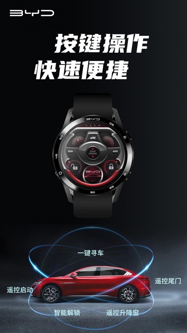 Chinese car maker BYD unveils a branded smartwatch that can be used to ...