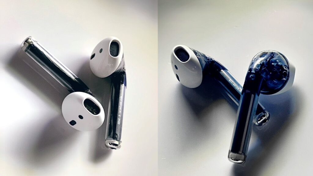 Translucent prototype of Apple AirPods and Apple 29W Charger surfaces ...