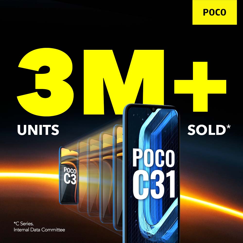 POCO C series crosses the 3 million mark in terms of units sold on Flipkart