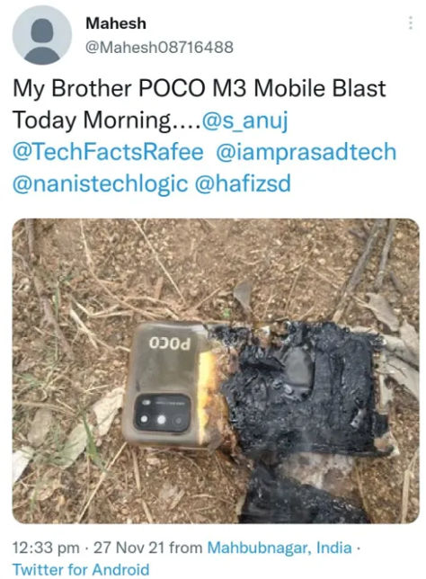 [UPDATE: Official Statement] POCO M3 explodes in India, blast reason ...