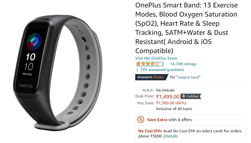 Deal: Grab OnePlus Smart Band for as low as ₹1499 on Amazon India ...