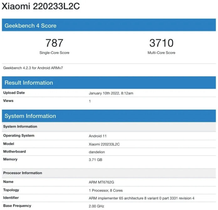 Redmi 10A China variant with Helio G25 makes Geekbench appearance