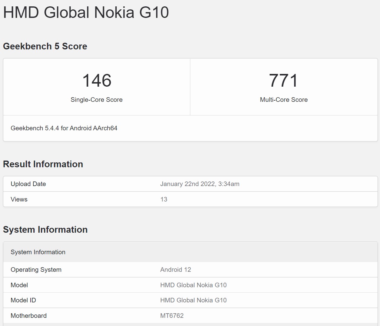 GeekBench listing reveals Nokia G10 is already getting a taste of ...