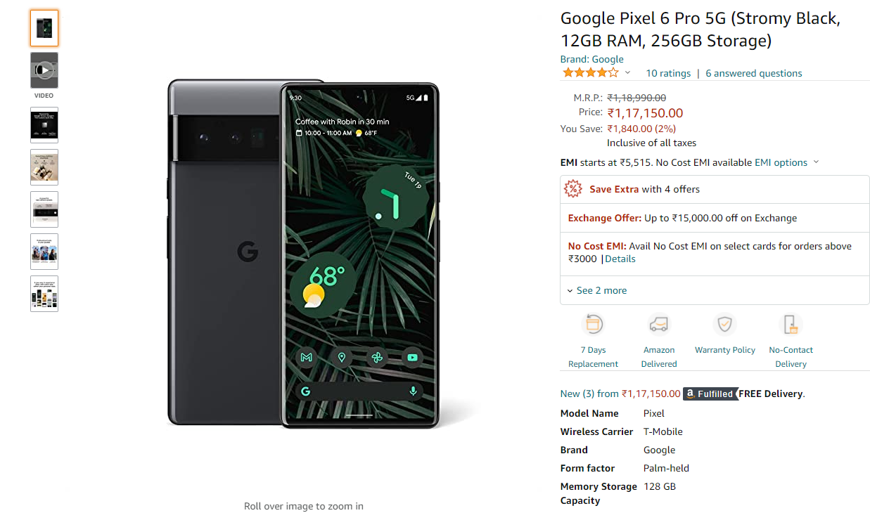 Google Pixel 6 Pro appears on Amazon India, but buyers beware ...