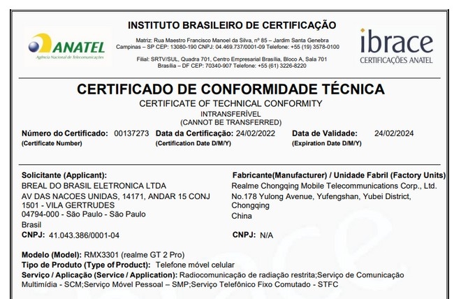 Realme GT2 Pro gets Anatel approval in Brazil - Gizmochina