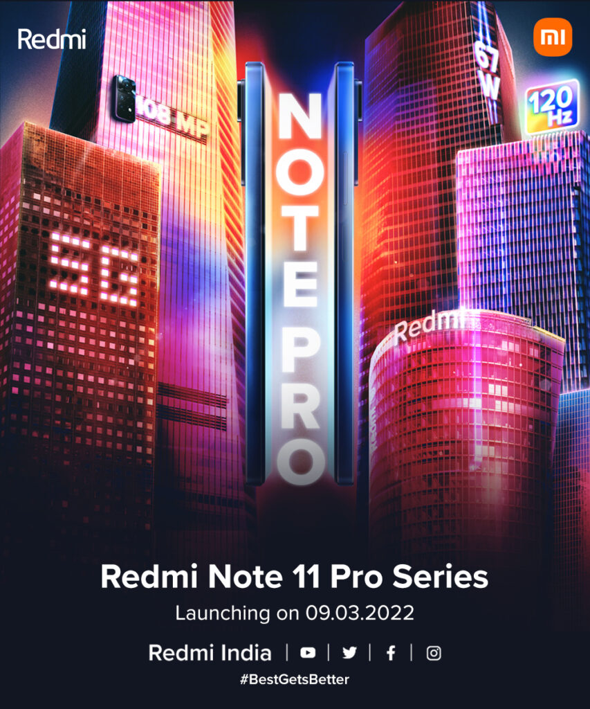 Redmi Note 11 Pro Series India launch date officially announced