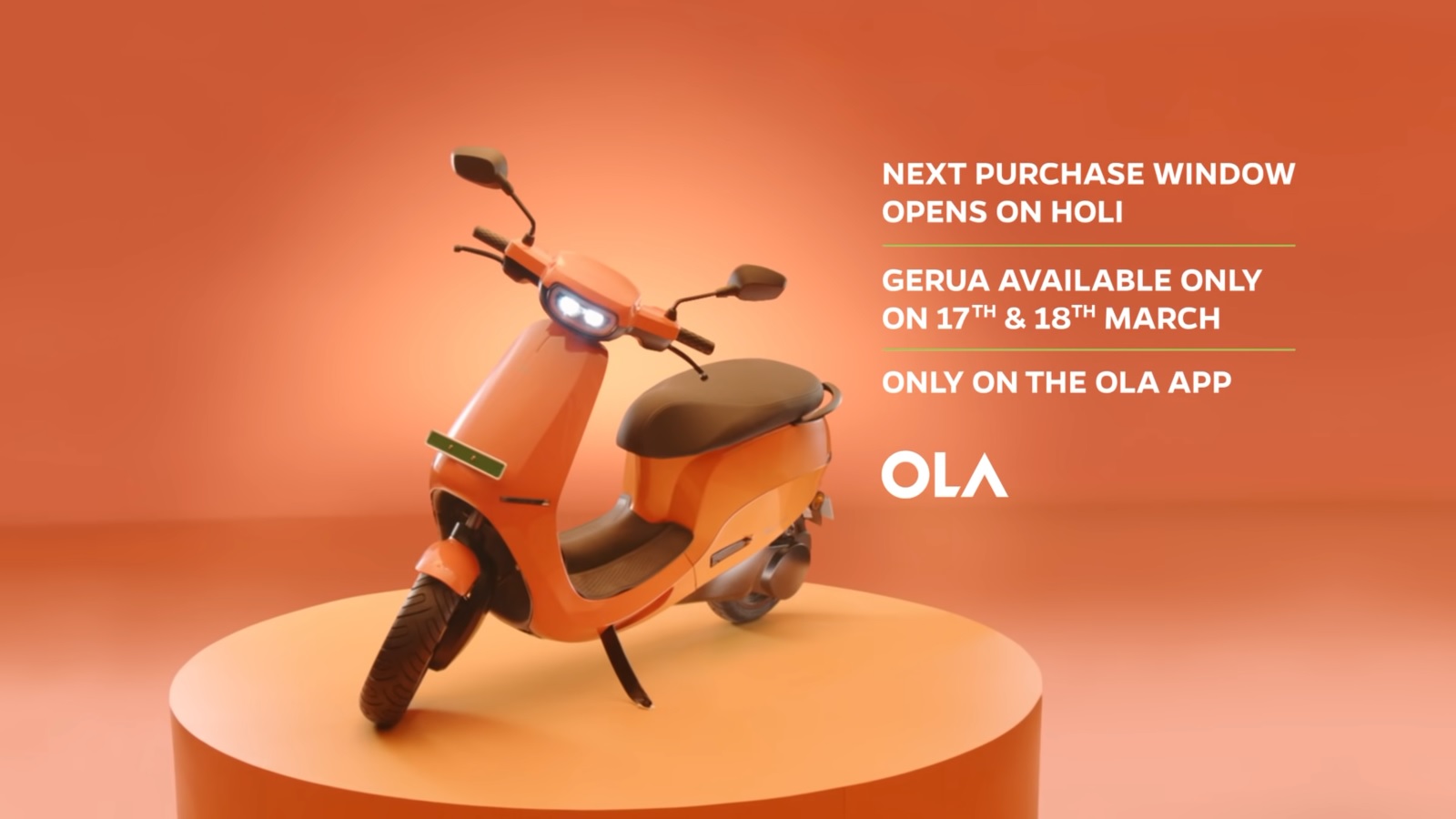 Ola S1 Pro gets new GERUA color to celebrate the Holi festive season in ...