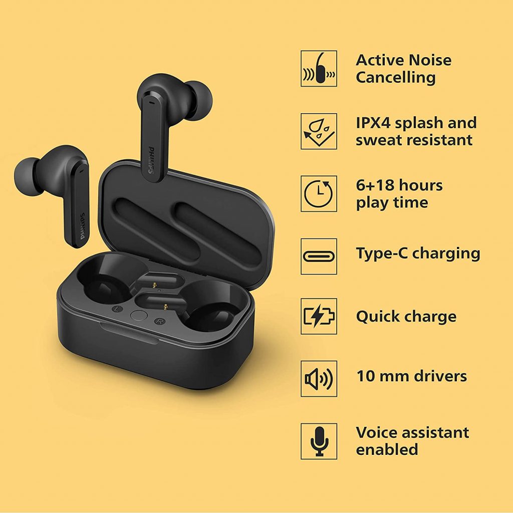 Philips ANC TWS earbuds launched in India priced at Rs. 7,099 ($94 ...