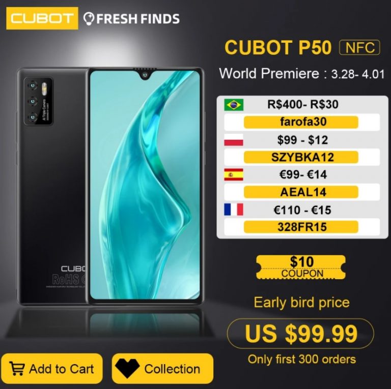 Get Cubot P50 for $99.99 only at the World Premiere deal at AliExpress ...