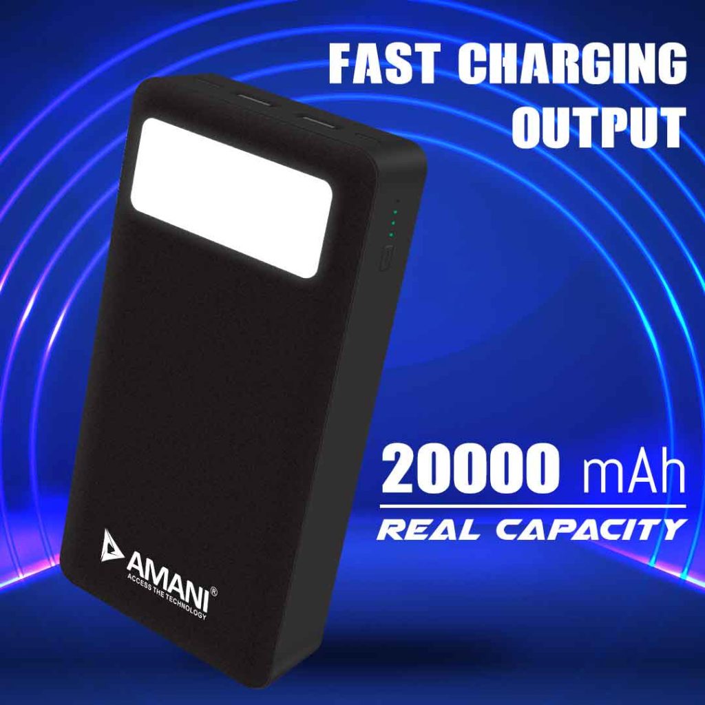 AMANI launches a 20,000mAh portable Power Bank with built-in torchlight ...