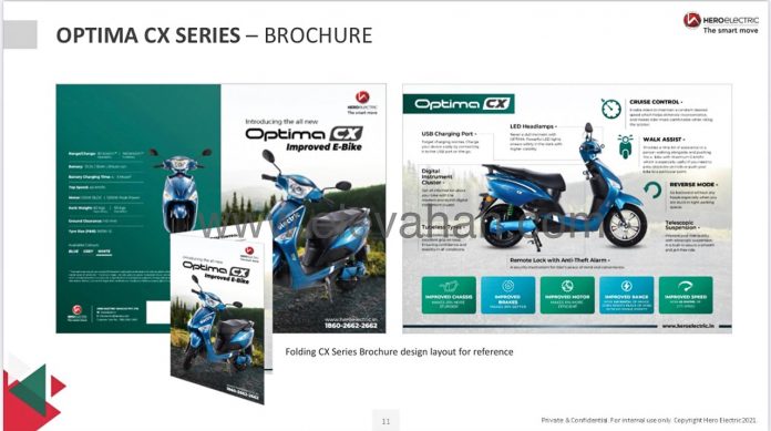 Leaked brochure details the 2022 Hero Optima CX series e-scooter ...