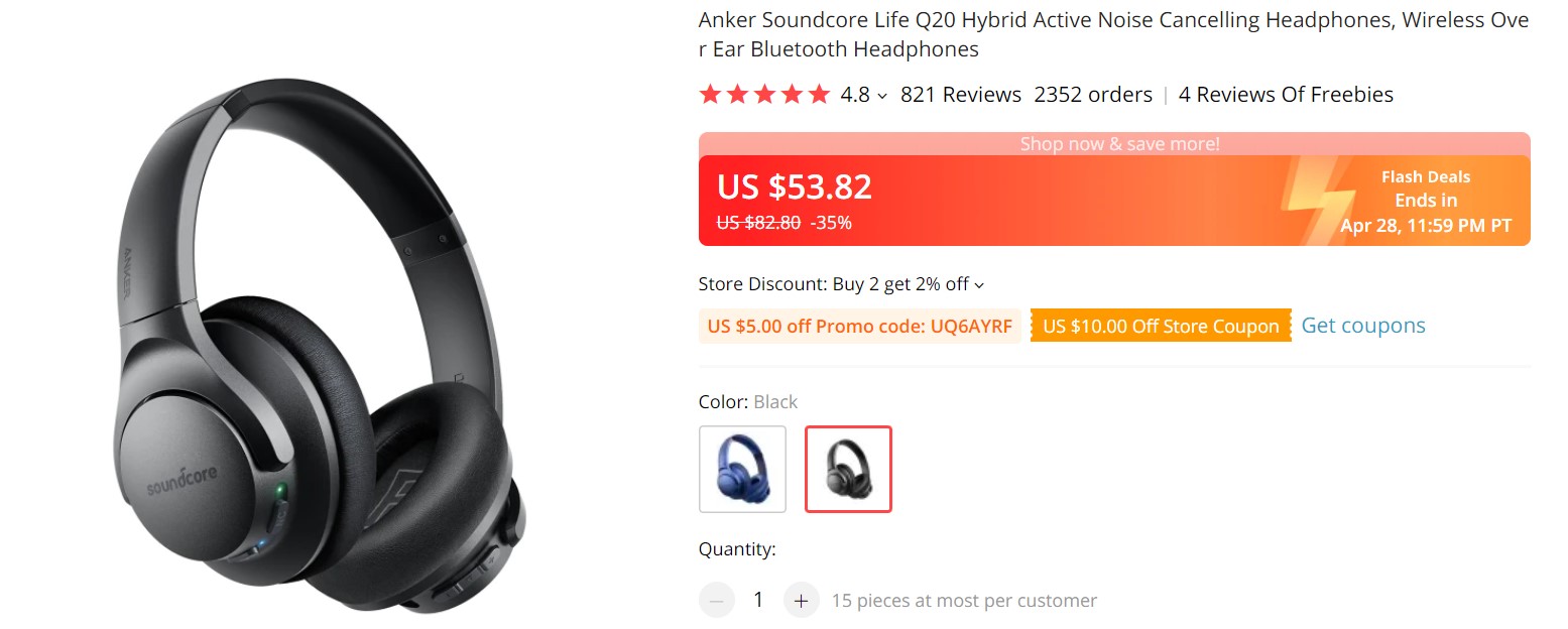 Get Anker Soundcore Life Q20 Wireless Headphone for $54 (Retail Price ...